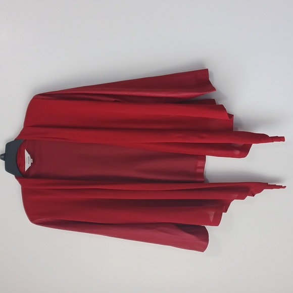 Misook | Sweaters | Large Misook Draped Red Cardigan Knit Front ...